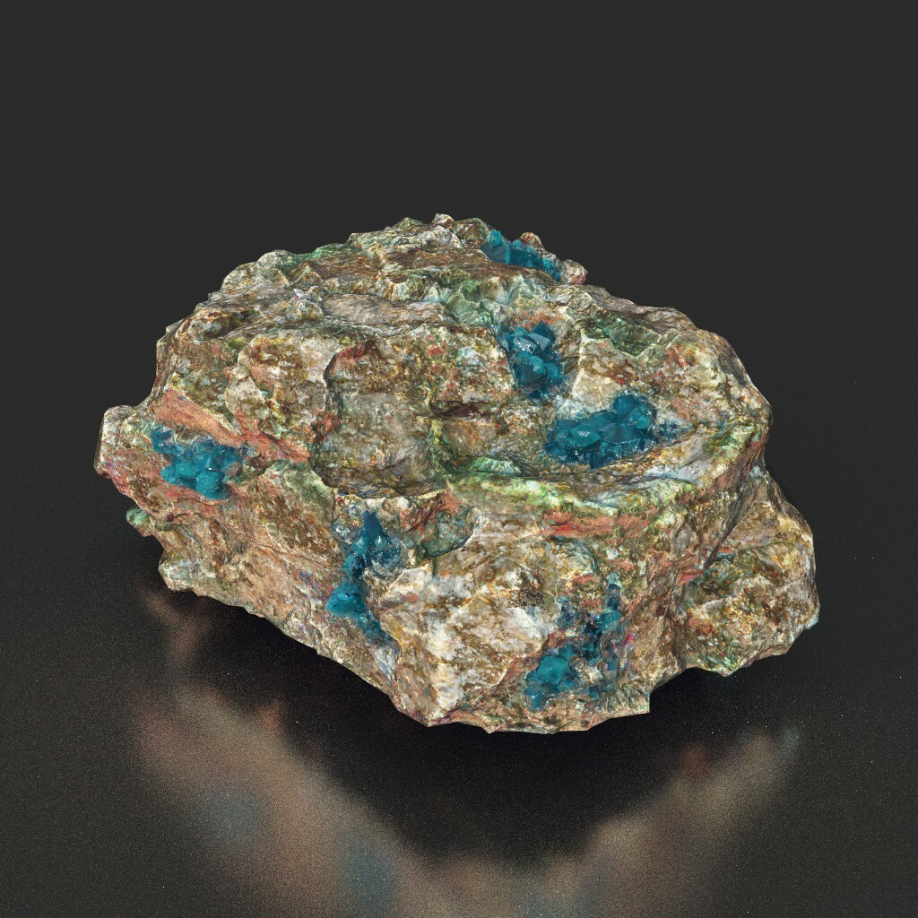 ArtStation - Low Poly Blue Gem Mineral Rock 210823 | Game Assets