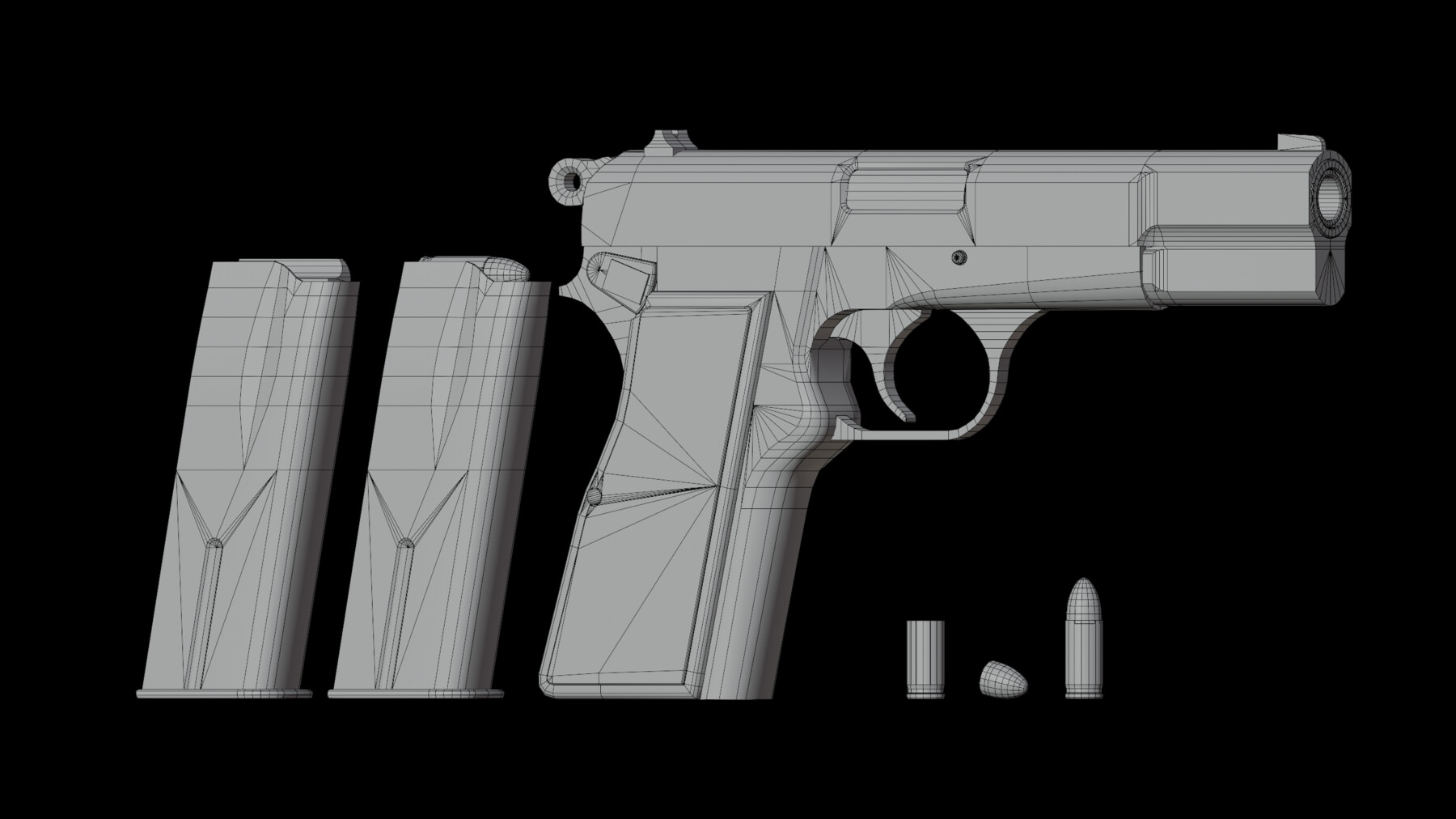 ArtStation - Pistol 9mm Browning Hi-Power | Game Assets