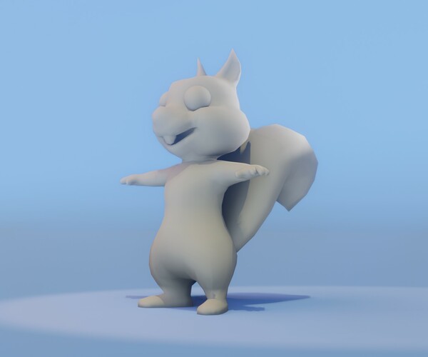 ArtStation - Cartoon Squirrel Rigged Base Mesh 3D Model | Game Assets