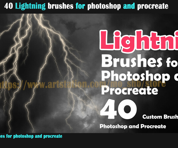 ArtStation - 40 Lightning brushes for photoshop and procreate | Brushes