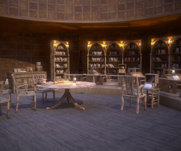 ArtStation - Medieval Library Model Pack Antique | Game Assets