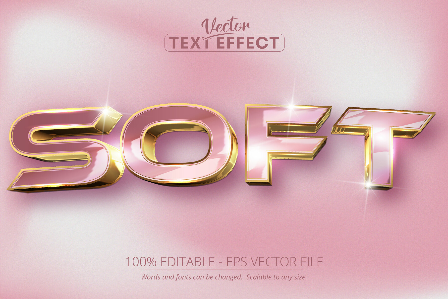ArtStation - Soft text, rose gold and shiny golden color style editable ...