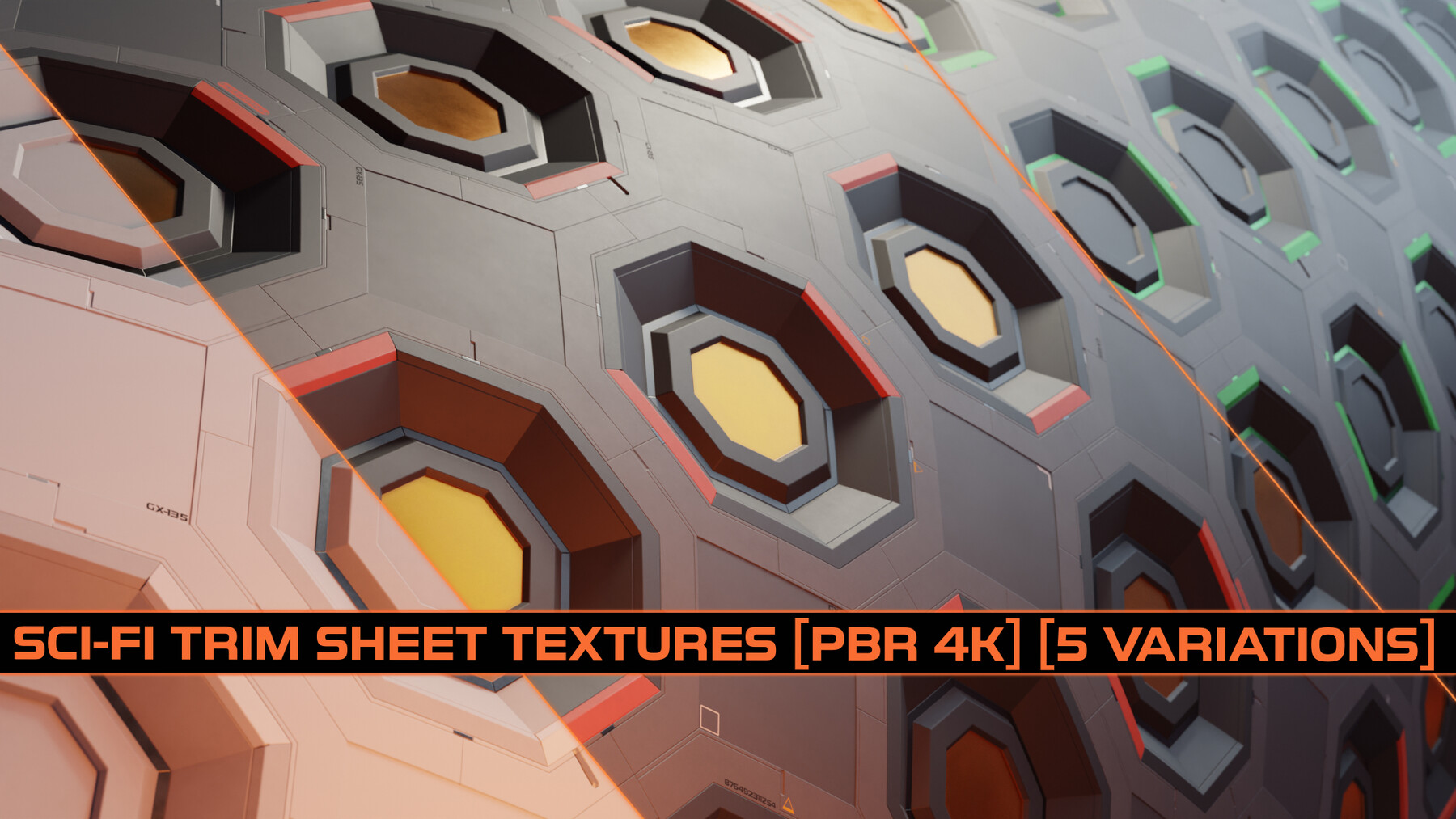 ArtStation - Sci fi Trim sheet texture 5 Variations | Resources