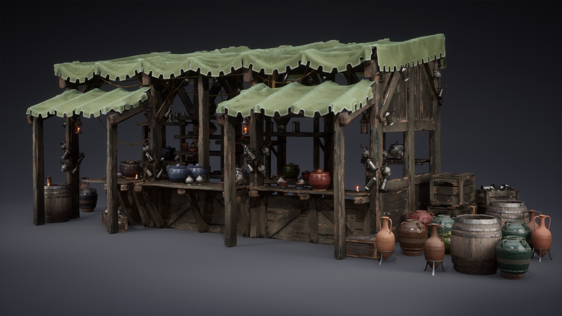 ArtStation - EXE Medieval Shop - Pottery Stands Pack | Game Assets