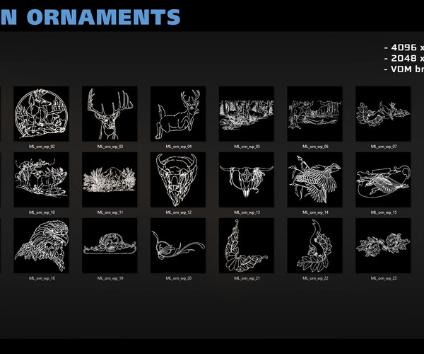 ArtStation - 47 alphas for Weapons (Substance, Zbrush, PNG) | Brushes