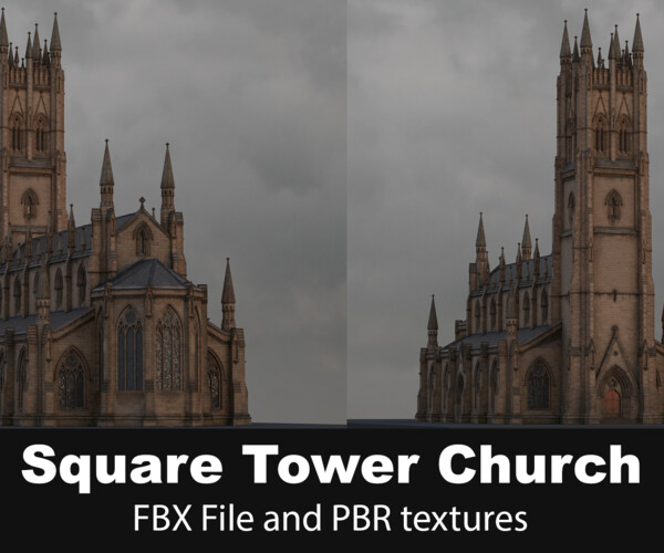 ArtStation - Square Tower Gothic Church | Resources