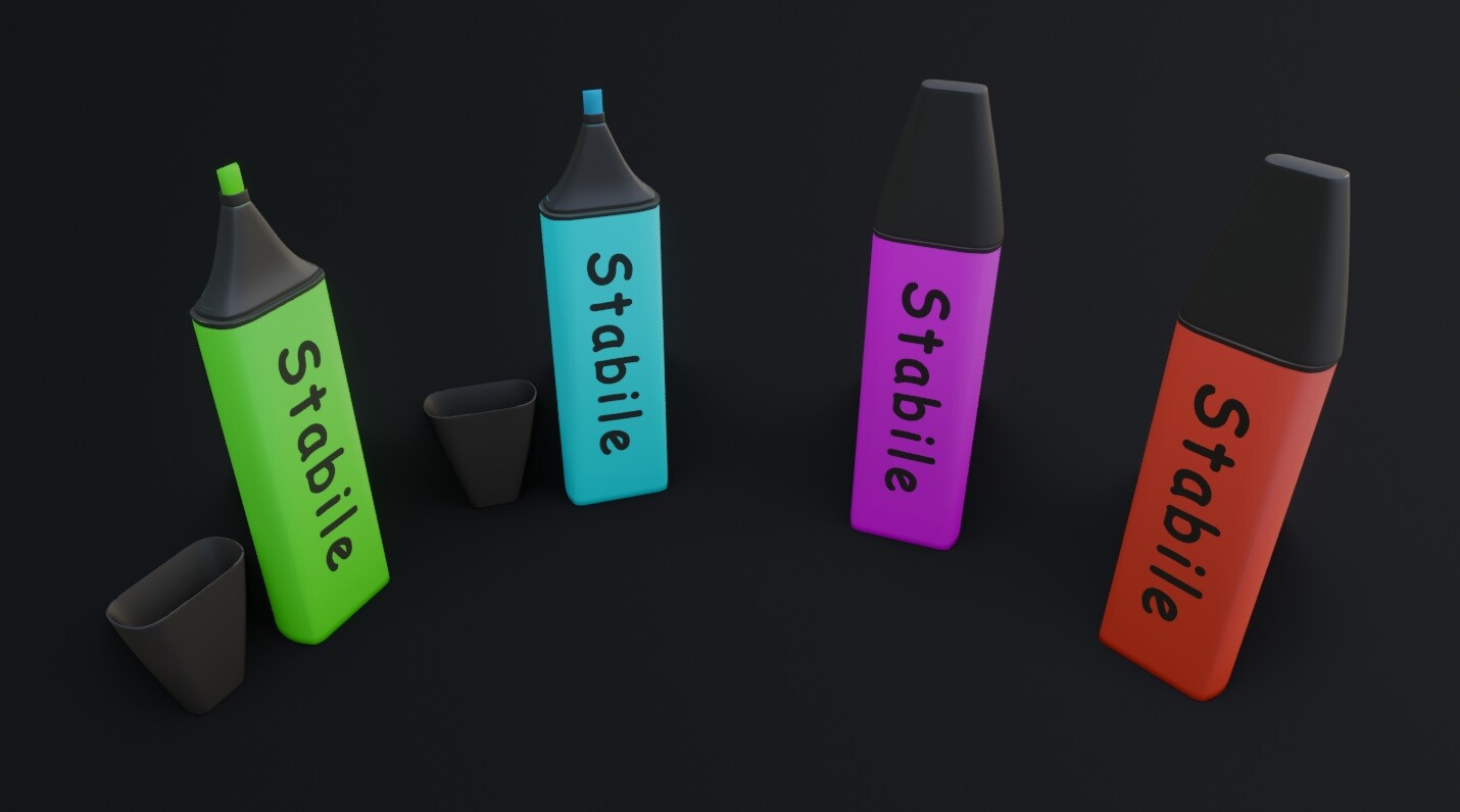 ArtStation - Highlighter Pens | Game Assets