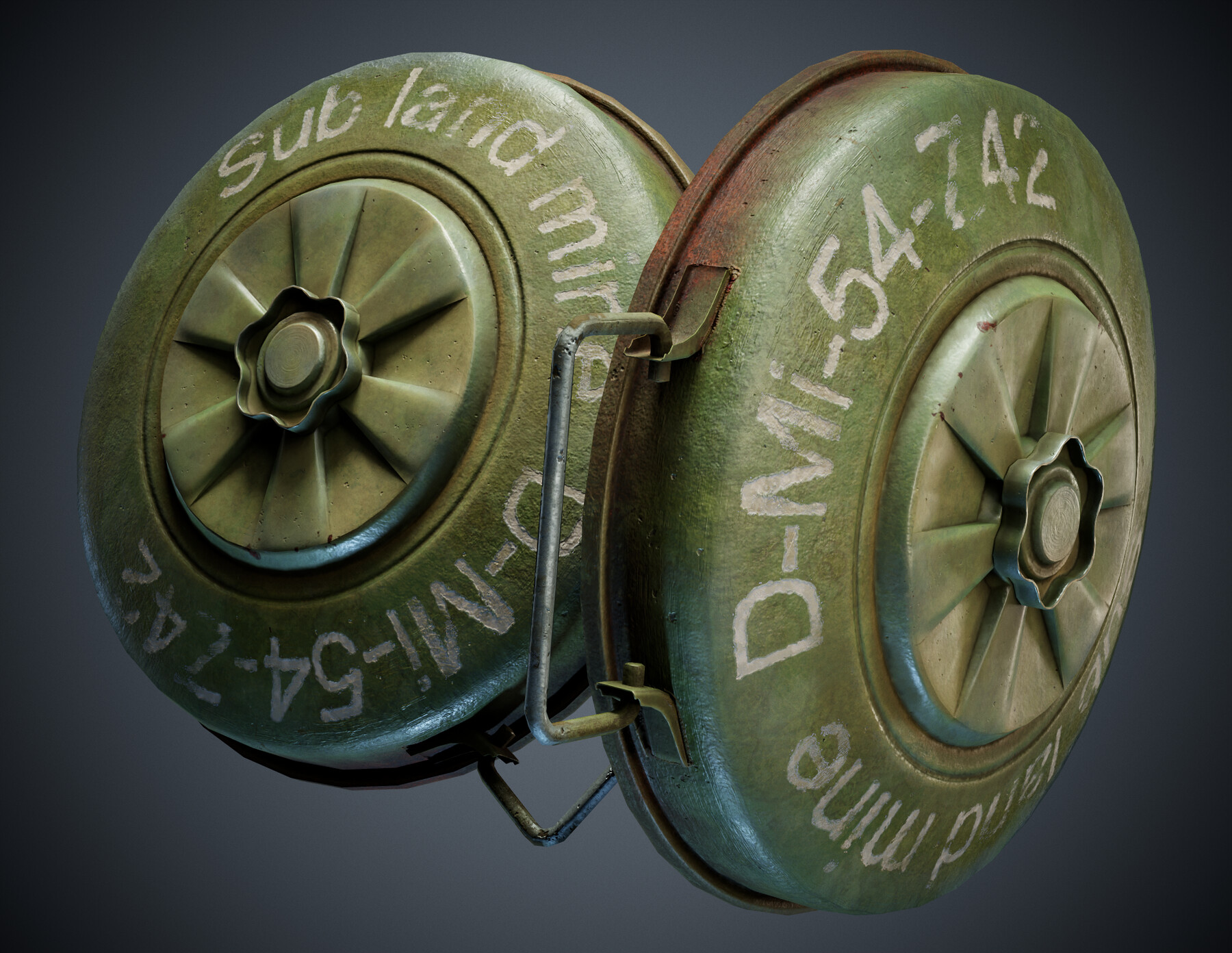 ArtStation - Old PBR anti tank land mine bomb anti-caterpillar-mine ...