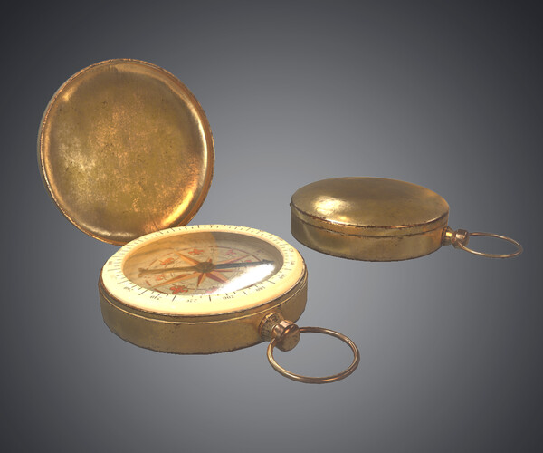 ArtStation - Vintage gold antique PBR compass | Game Assets