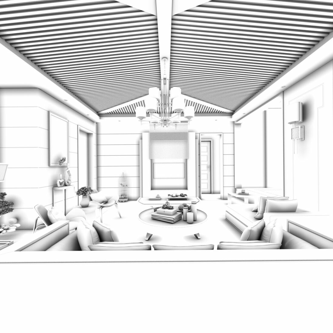 ArtStation - Stylish avant-garde living room design 53 | Resources