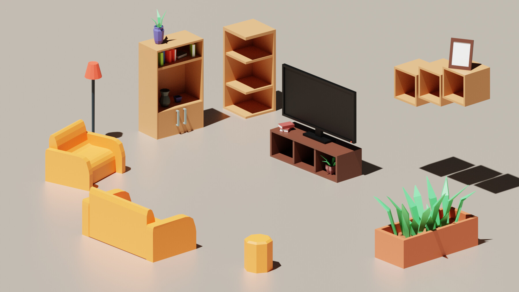 ArtStation - LowPoly Furniture pack | Game Assets