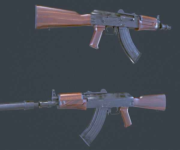 ArtStation - AKS Russian Assault Rifle 6 Variations | Game Assets