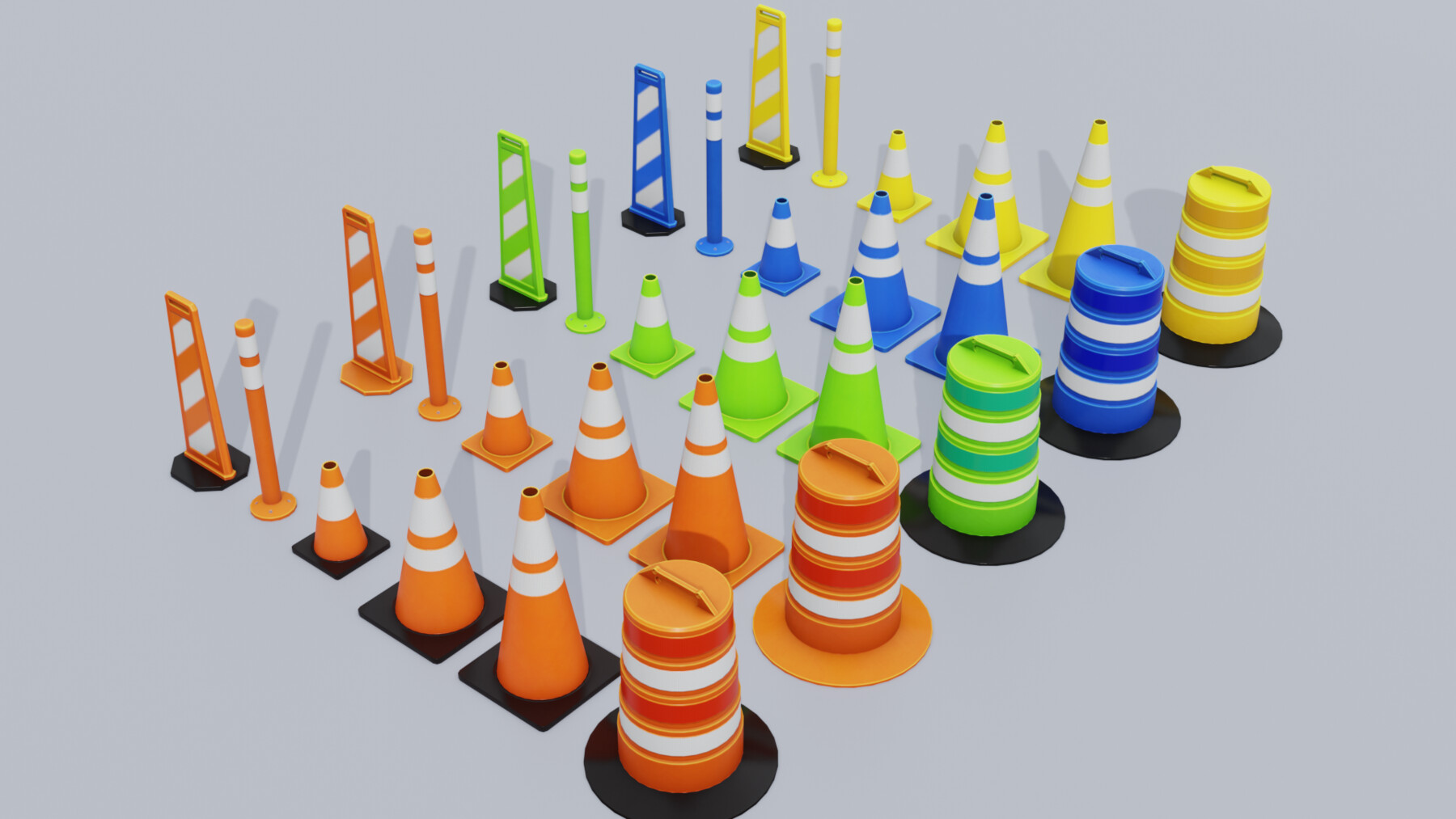 ArtStation - Generic Props: Stylized Traffic cones | Game Assets