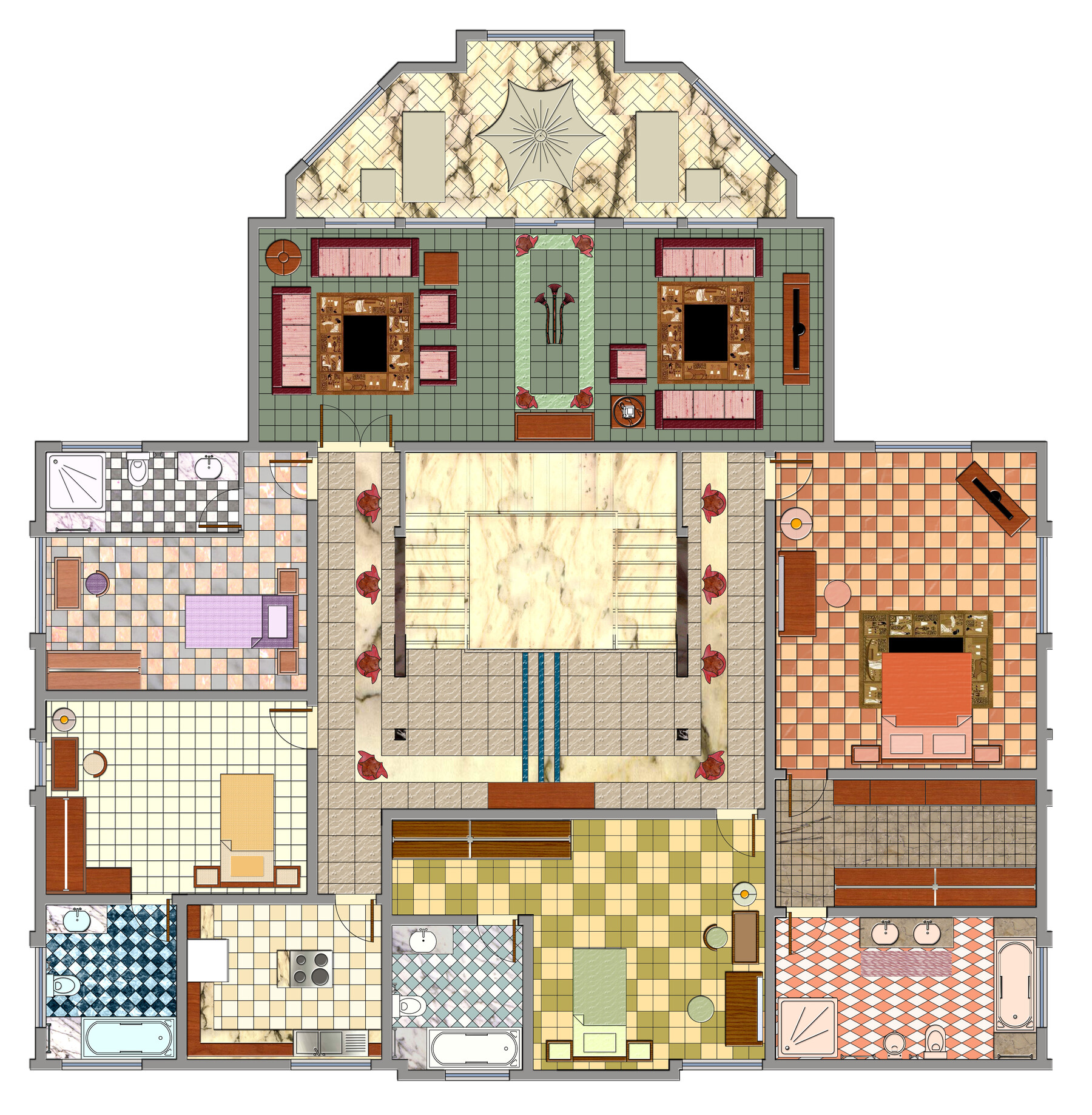 ArtStation - 2D Floor Plan Rendering | Artworks