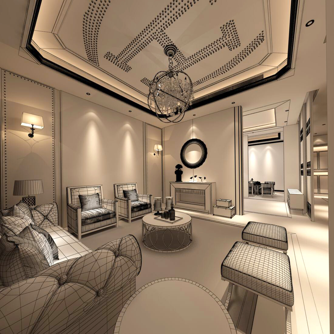 ArtStation - Stylish avant-garde living room design 46 | Resources