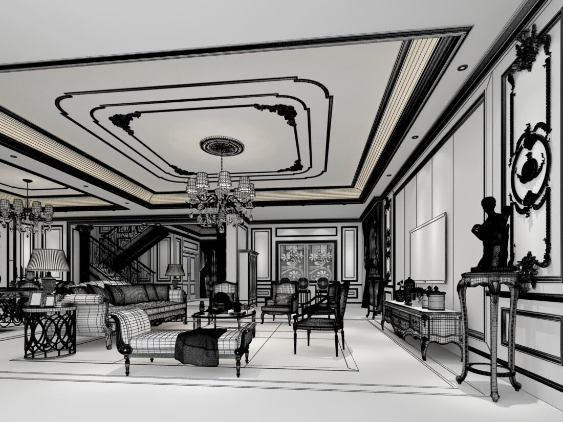 ArtStation - Stylish avant-garde living room design 50 | Resources