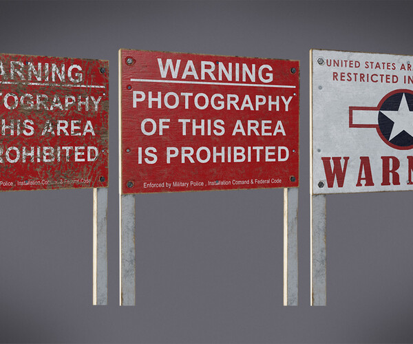 ArtStation - Top Secret Military Base / Research Facility Warning Signs ...