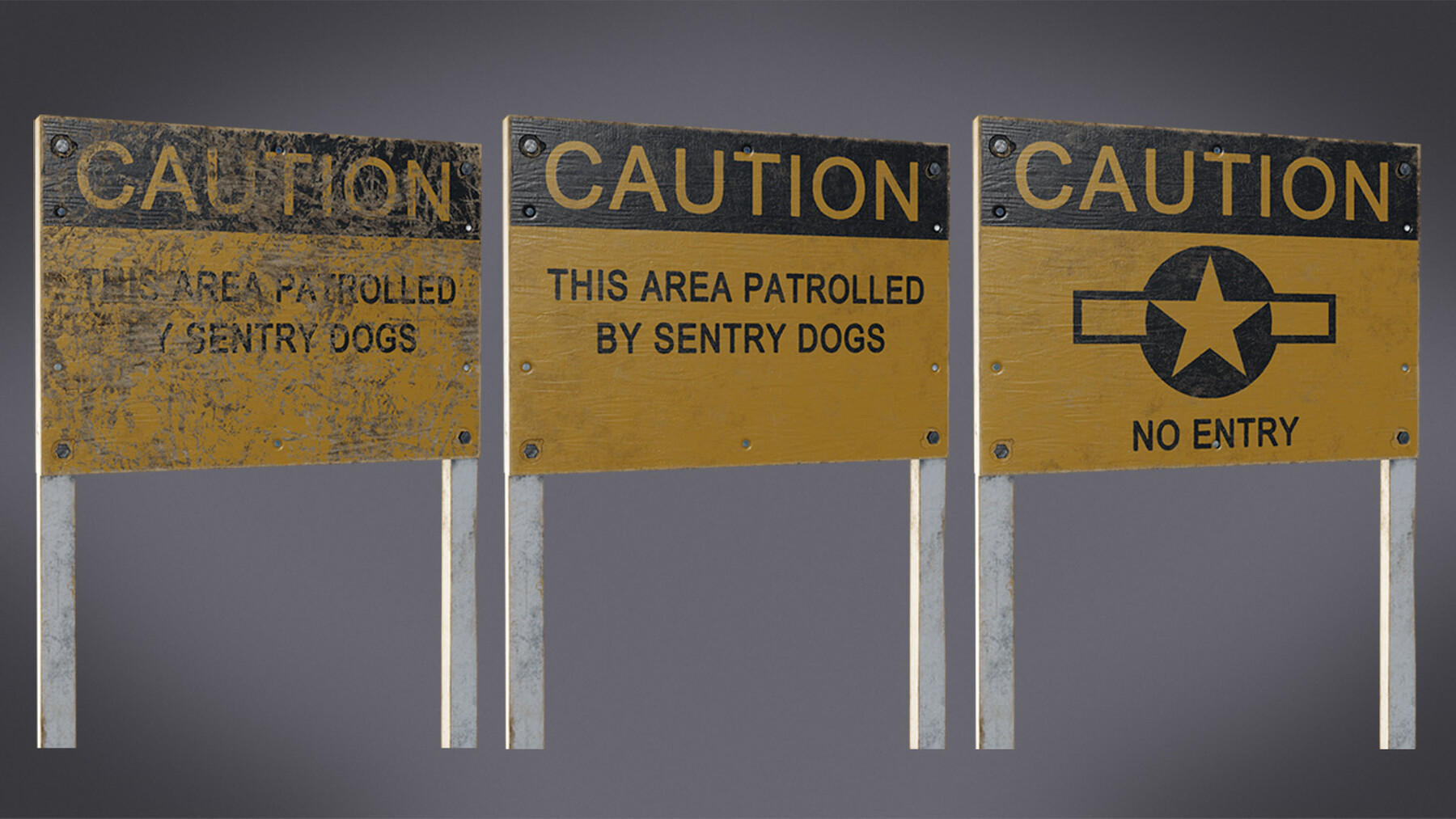 ArtStation - Top Secret Military Base / Research Facility Warning Signs ...