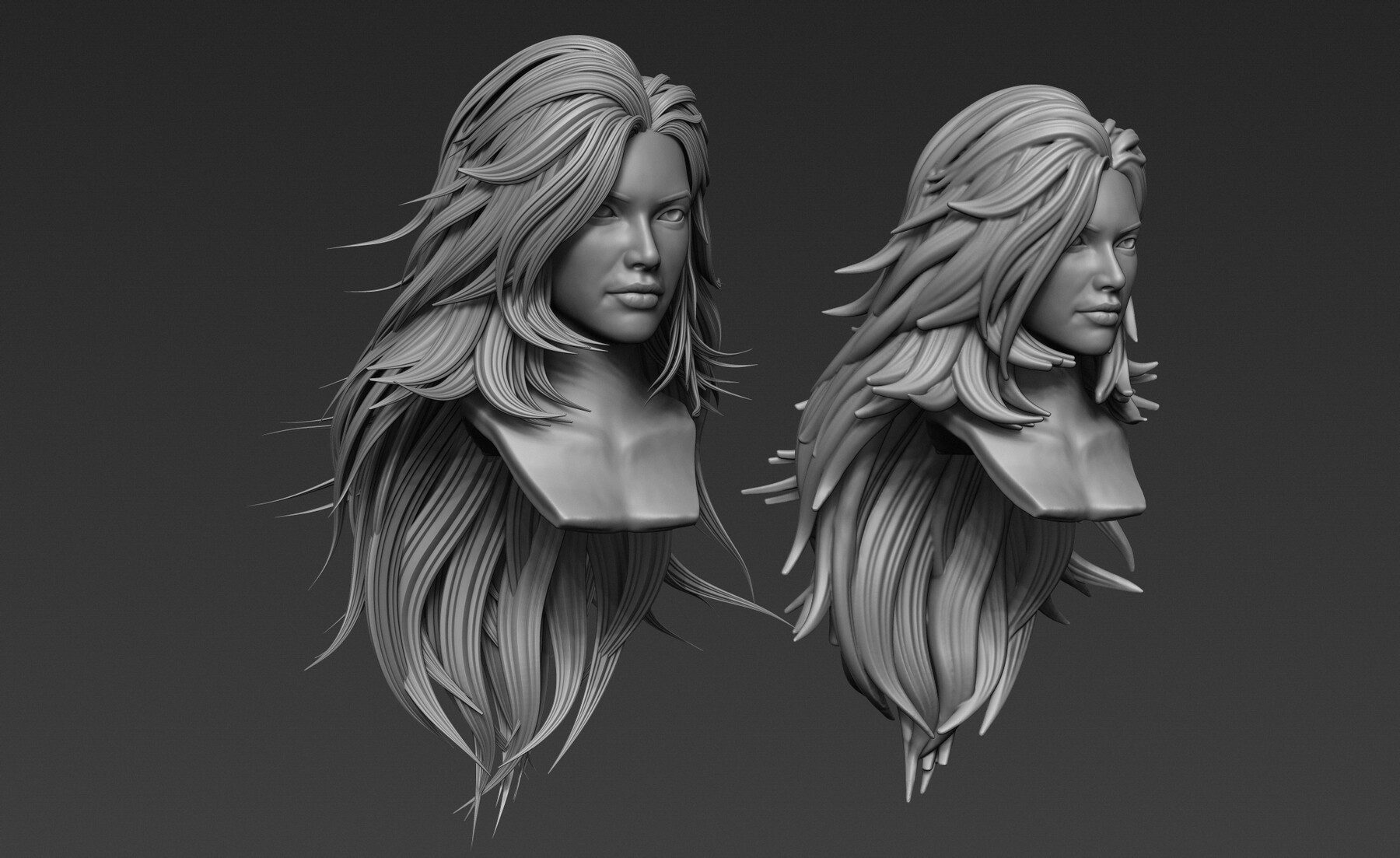 ArtStation - Female Bust with Hair 4 | Resources