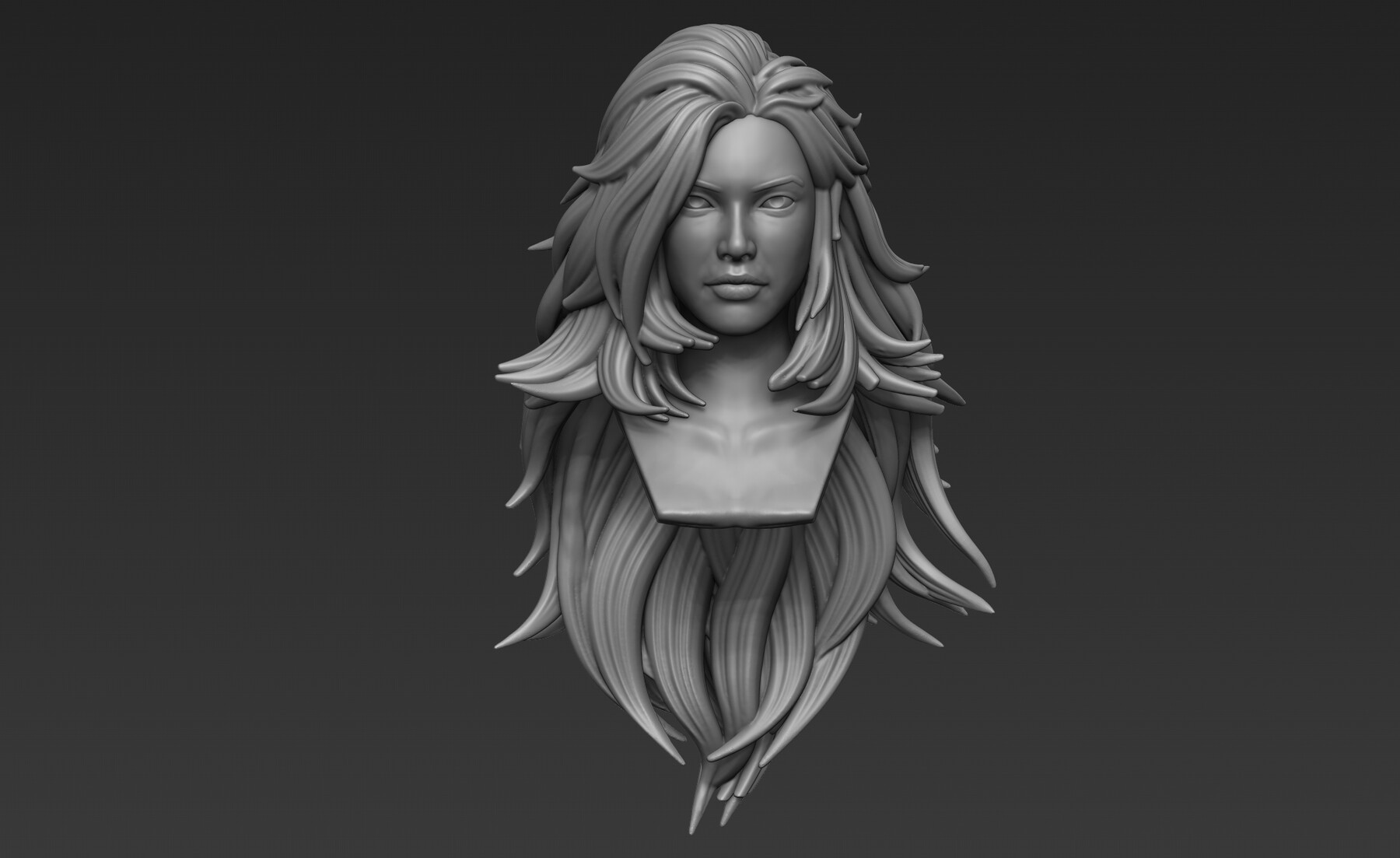 ArtStation - Female Bust with Hair 4 | Resources