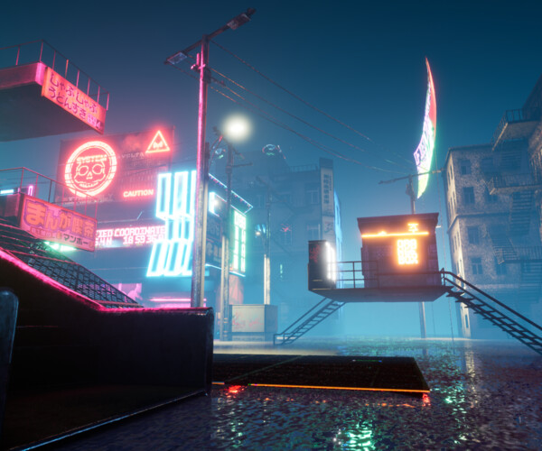 ArtStation - Cyberpunk City Scene (UE4 PACK) | Game Assets