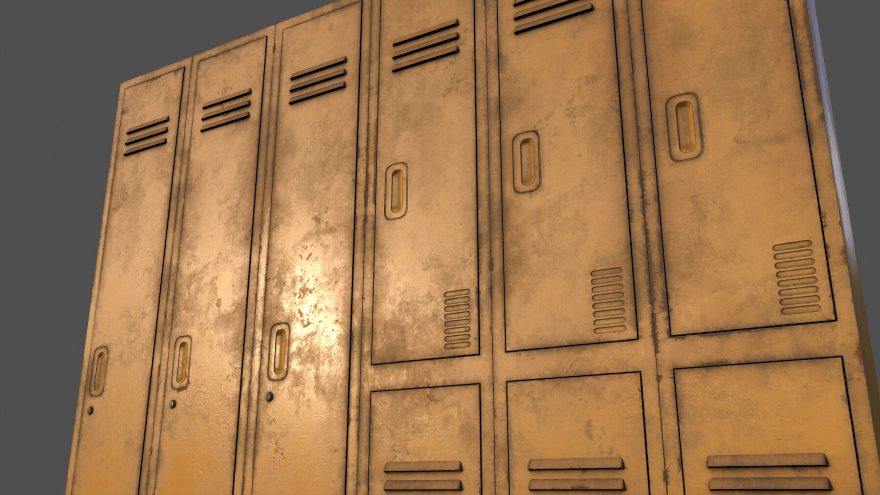 ArtStation - PBR School Gym Locker 06 - Yellow | Game Assets