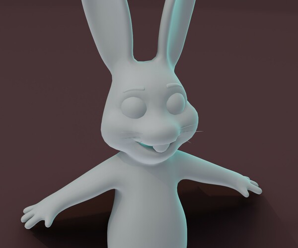 ArtStation - Cartoon Rabbit Rigged Base Mesh 3D Model | Game Assets