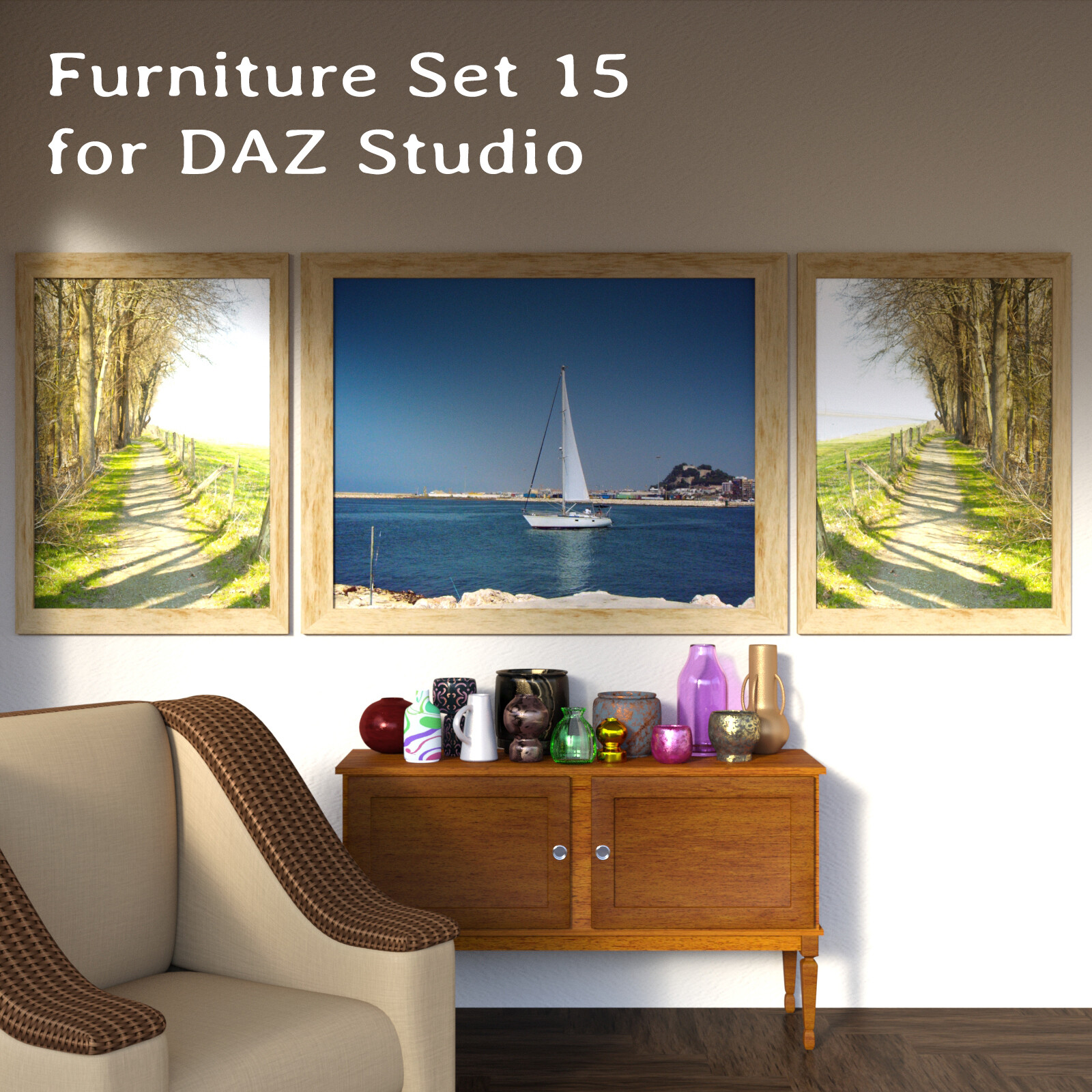 ArtStation - Furniture Set 15 for DAZ Studio | Resources