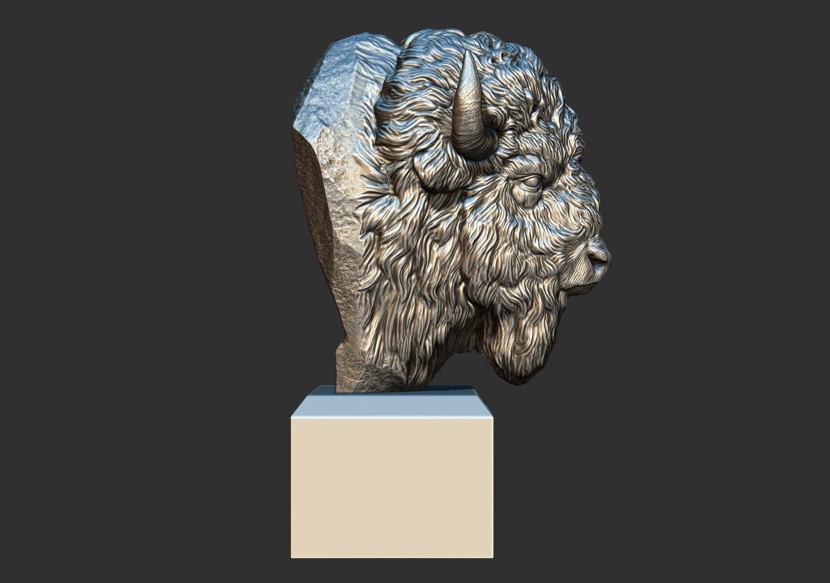 ArtStation - Bison bust | Resources