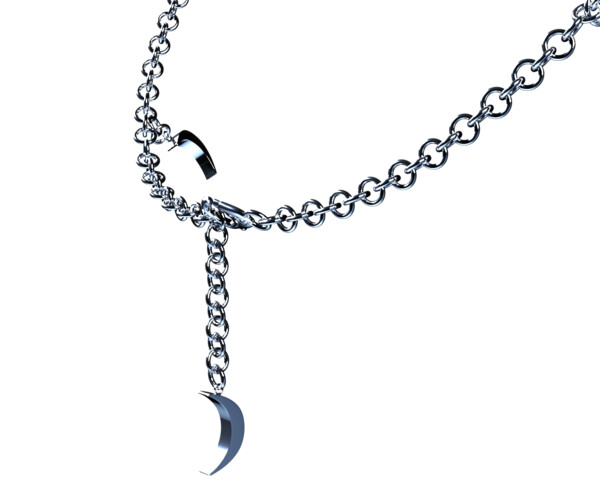 ArtStation - Silver Moon Sickle Charm Bracelet | Resources