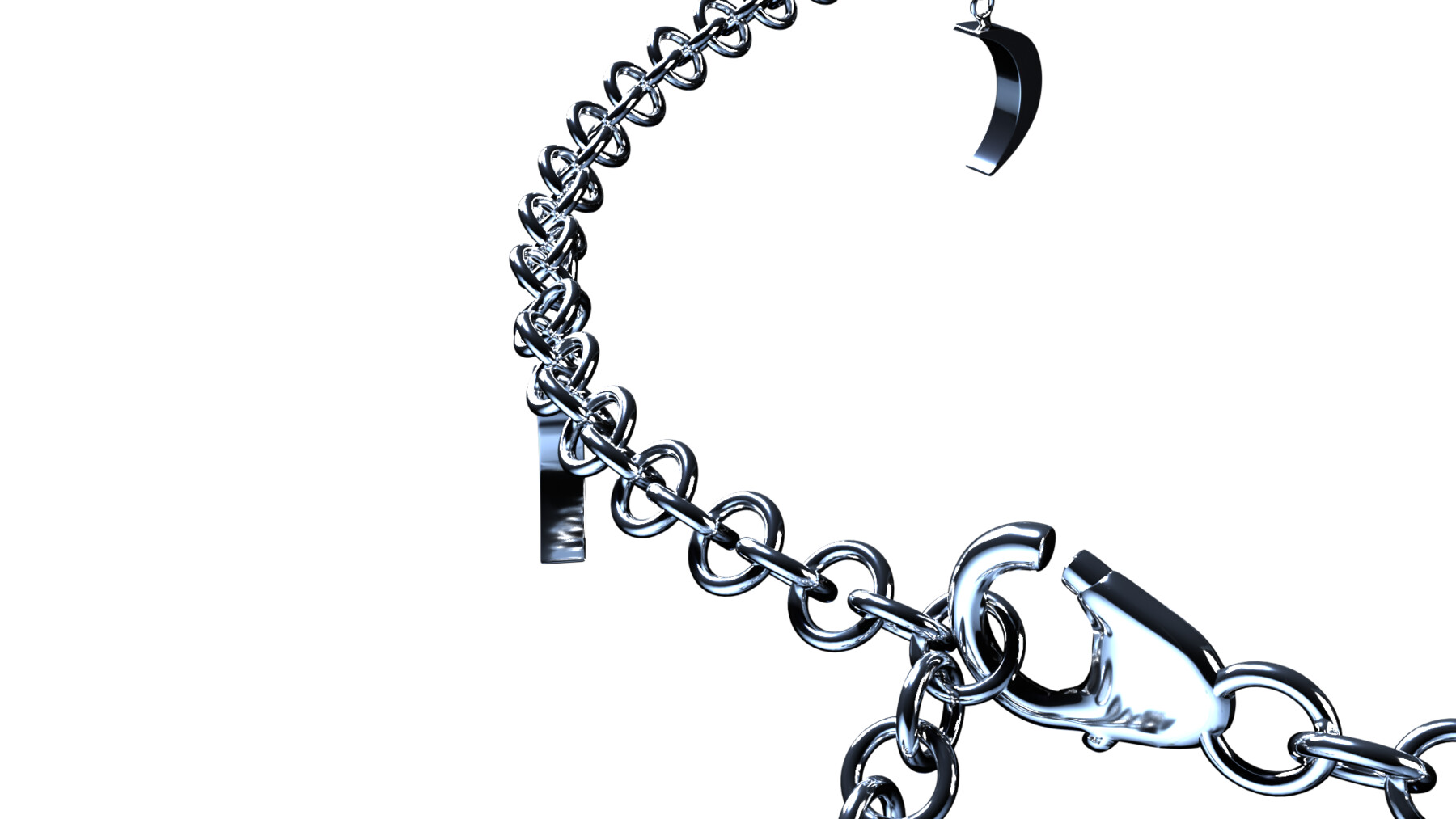 ArtStation - Silver Moon Sickle Charm Bracelet | Resources