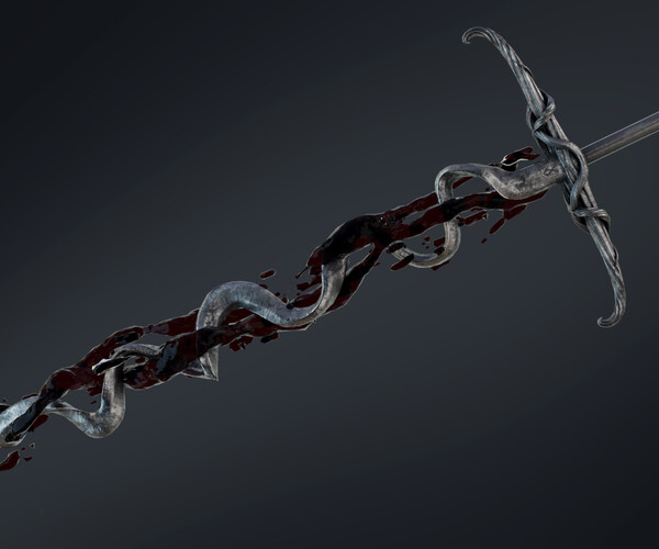 ArtStation - Ancient Bloody Sword 3d model | Game Assets