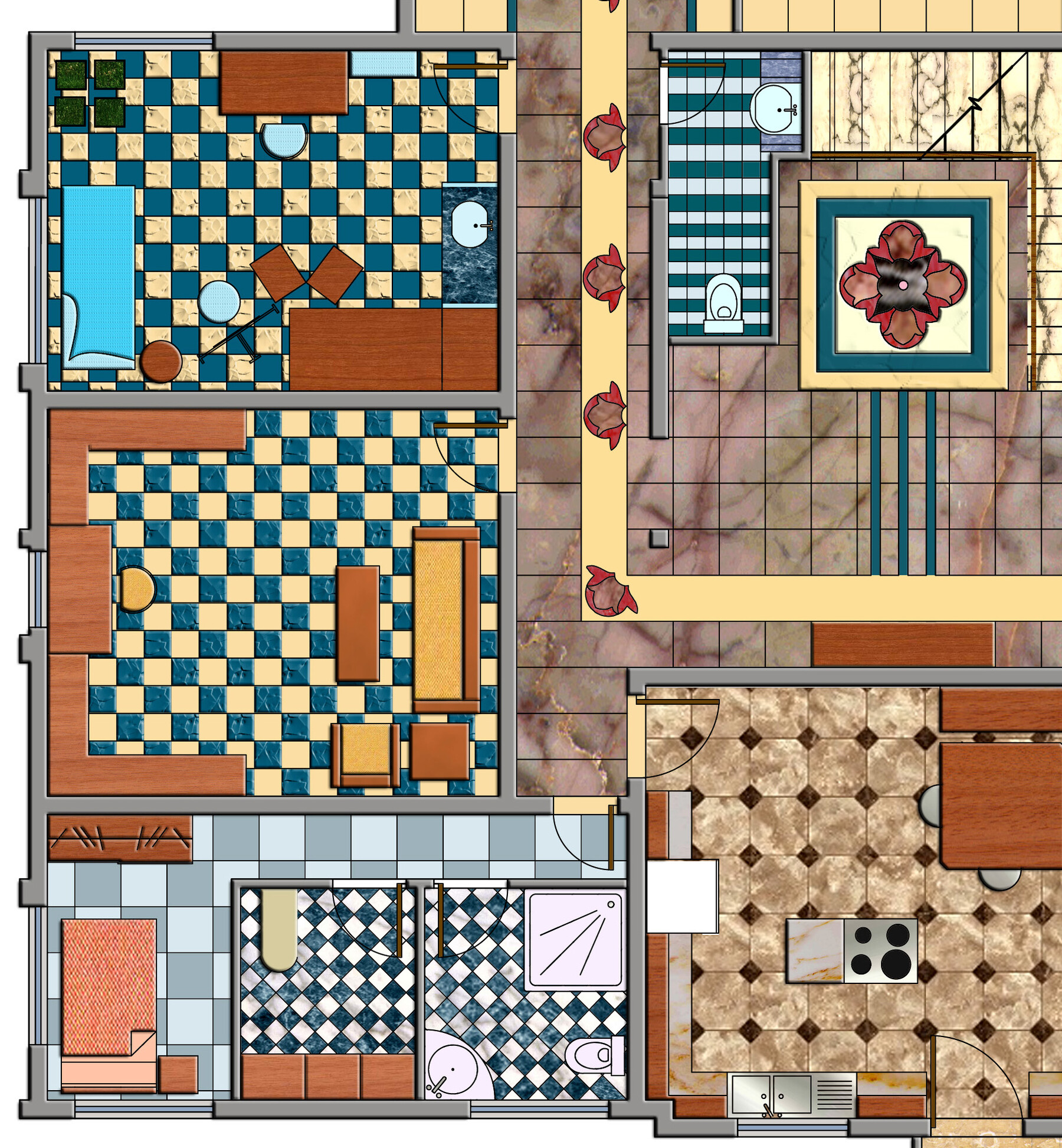 ArtStation - 2D Floor Plan Rendering 2 | Artworks