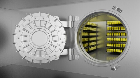 ArtStation - Caveau Bank - Vault Door with ingots | Game Assets