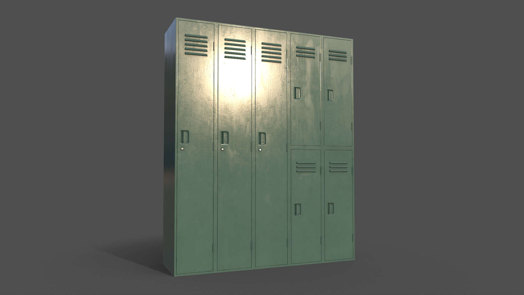 ArtStation - PBR School Gym Locker 07 - Green Light | Game Assets