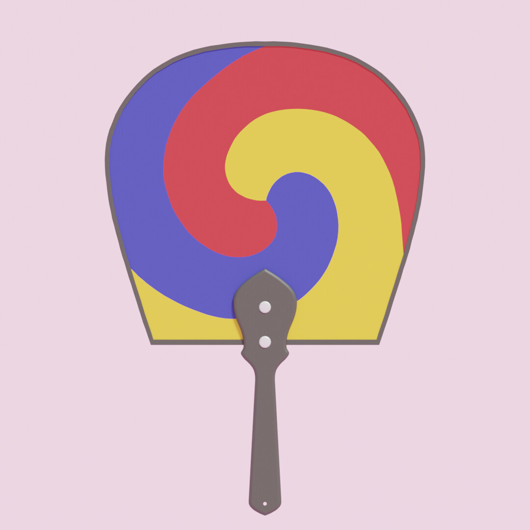 ArtStation - Korean Hand Fan Low-poly 3D model | Resources