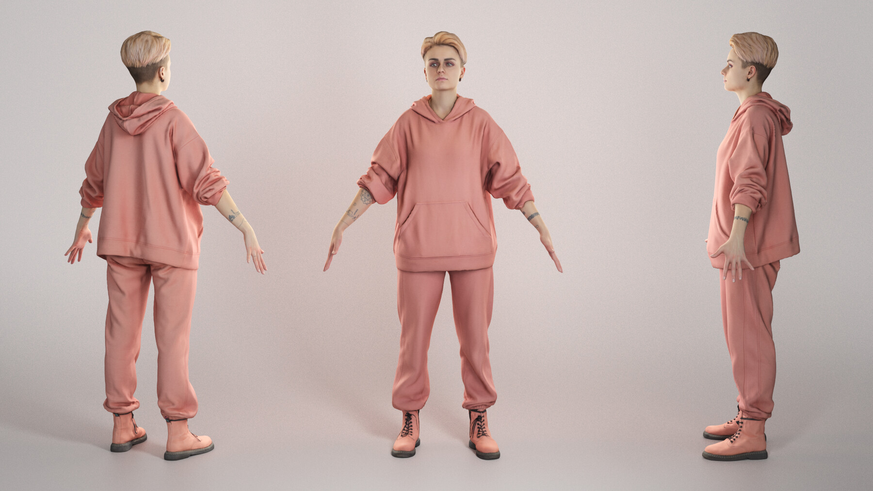 ArtStation - Young woman in tracksuit ready for animation 302 | Game Assets