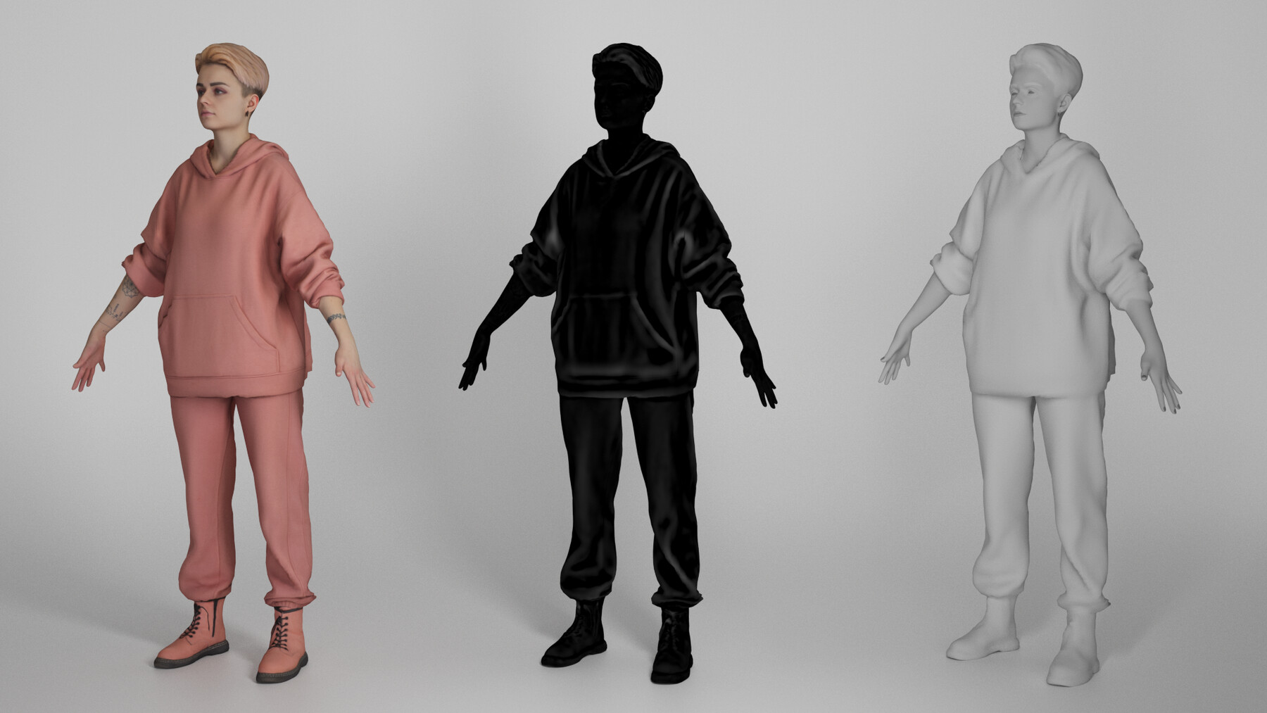 ArtStation - Young woman in tracksuit ready for animation 302 | Game Assets