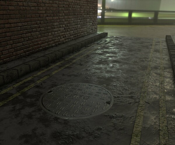 ArtStation - Alley Way Floor Material - Substance Designer | Game Assets