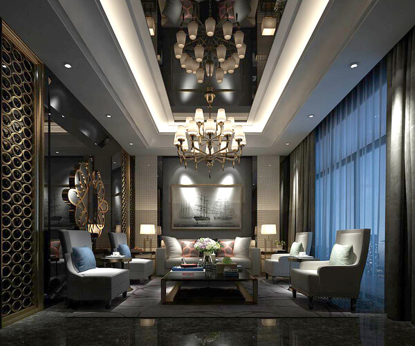 ArtStation - Stylish avant-garde living room design 98 | Resources