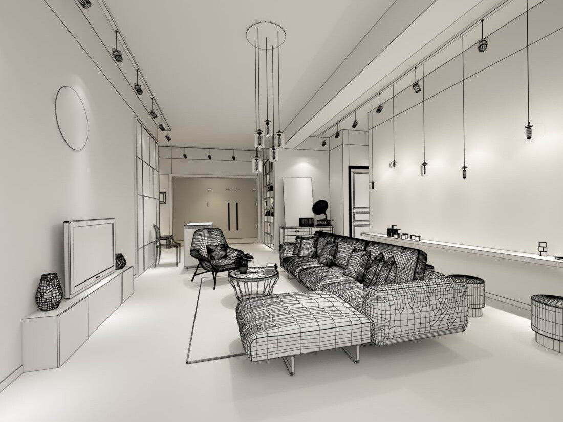 ArtStation - Stylish avant-garde living room design 112 | Resources