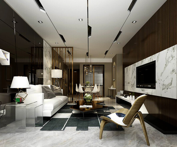 ArtStation - Stylish avant-garde living room design 144 | Resources