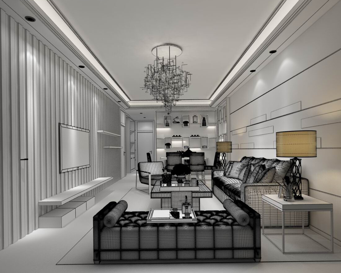 ArtStation - Stylish avant-garde living room design 165 | Resources