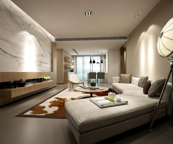 ArtStation - Stylish avant-garde living room design 167 | Resources
