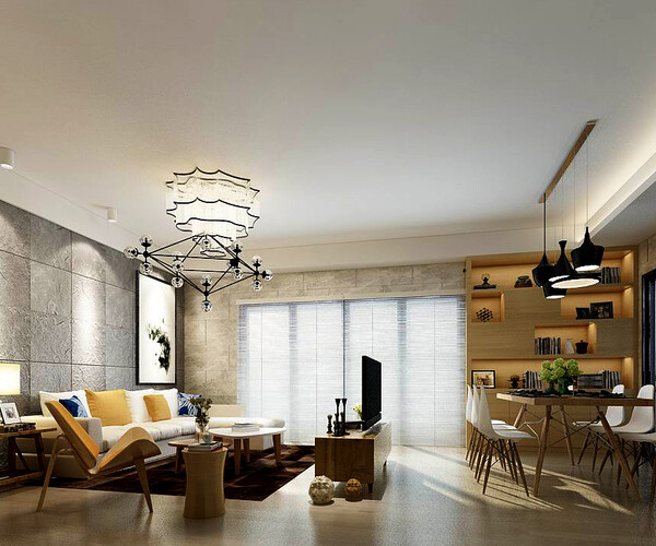 ArtStation - Stylish avant-garde living room design 179 | Resources
