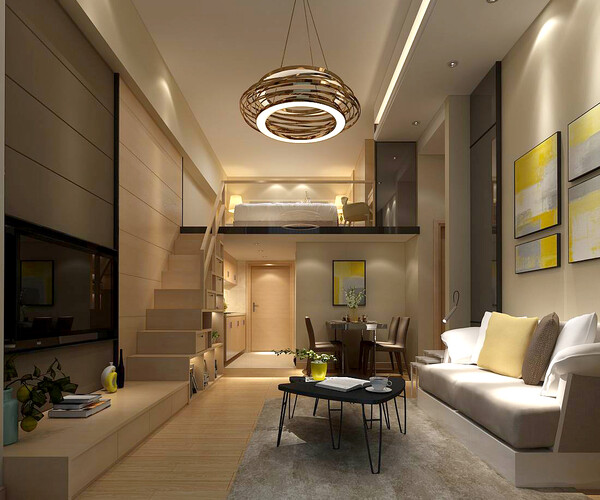 ArtStation - Stylish avant-garde living room design 183 | Resources