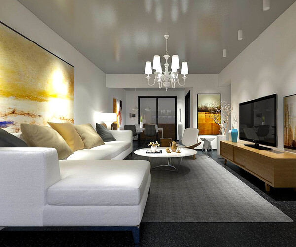 ArtStation - Stylish avant-garde living room design 186 | Resources