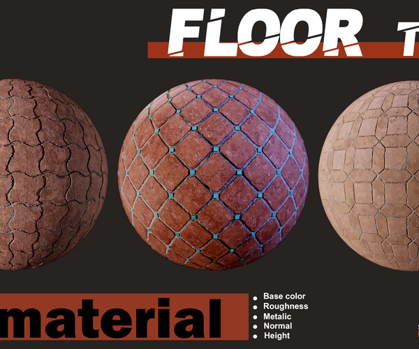 ArtStation - 6 Floor Tiles, 4K & 2K PBR textures - VOL 01 | Game Assets