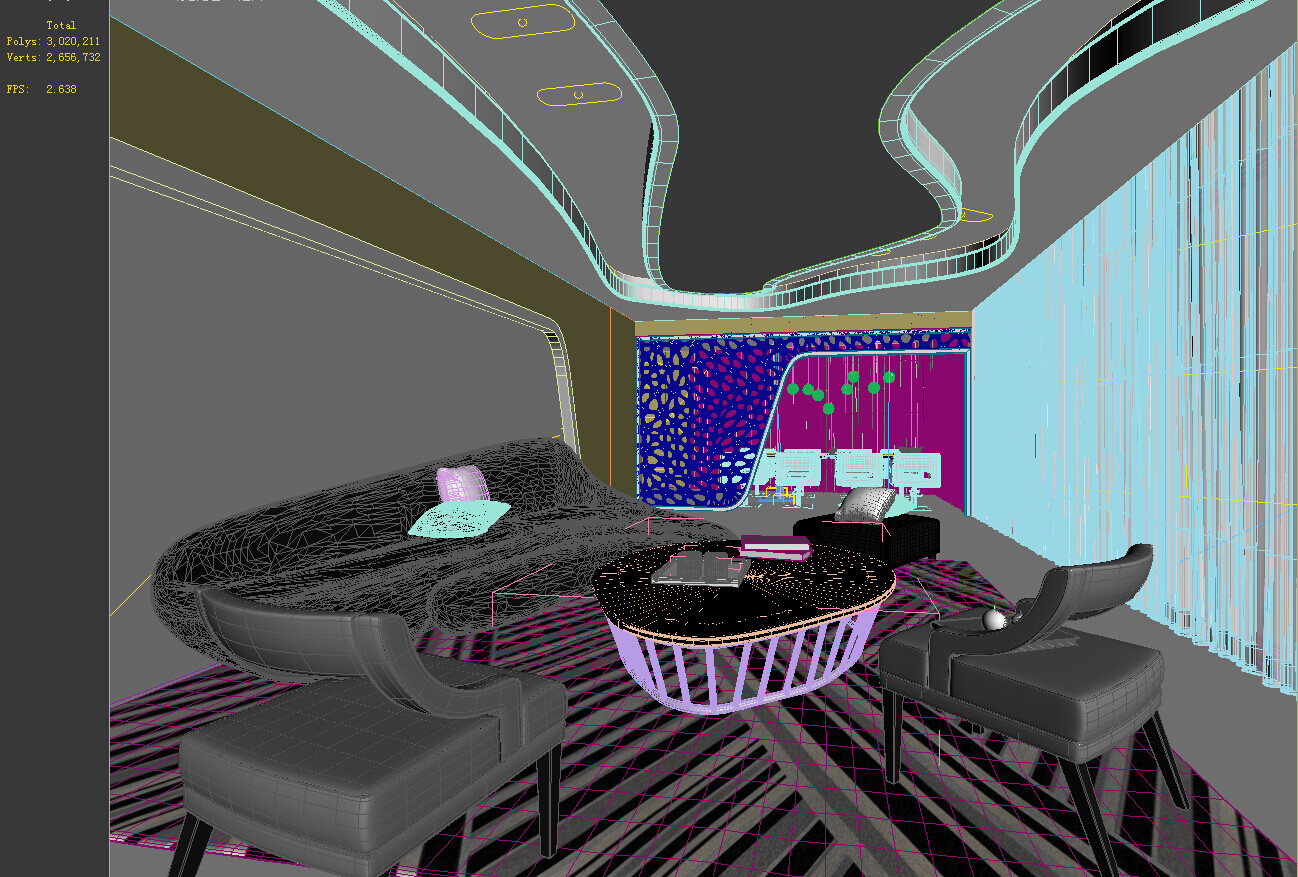 ArtStation - Stylish avant-garde living room design 204 | Resources