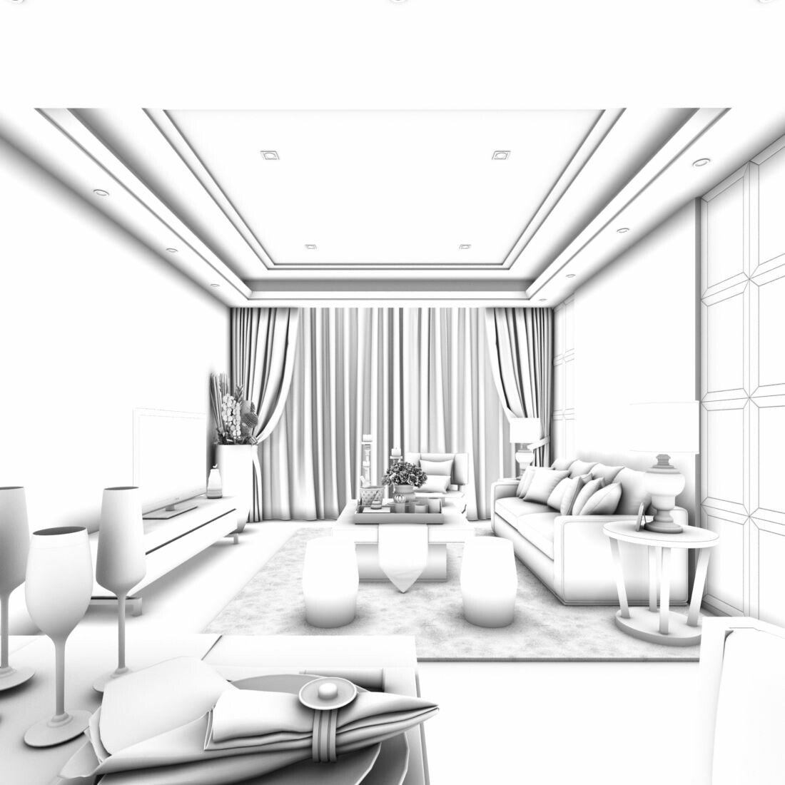 ArtStation - Stylish family living room design 22 | Resources